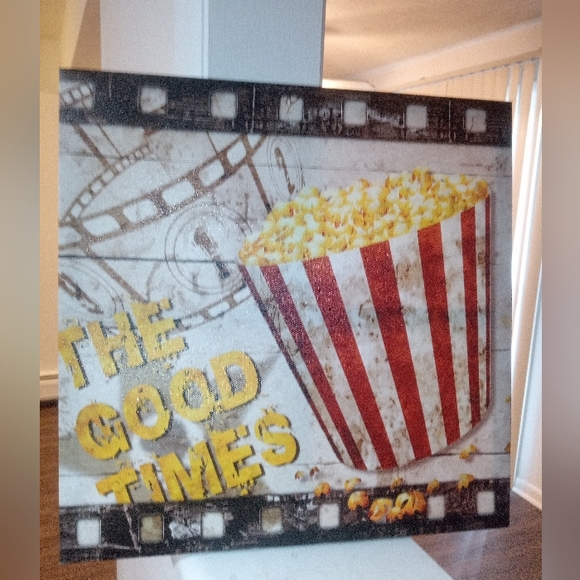 Wall Decor | Popcorn Canvas Wall Art With Red And White Stripes | Poshmark